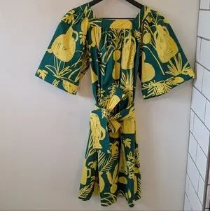 WHIT | Dresses | Whit Womens Yellow Green Mira Potted Plant Dress Xs ...